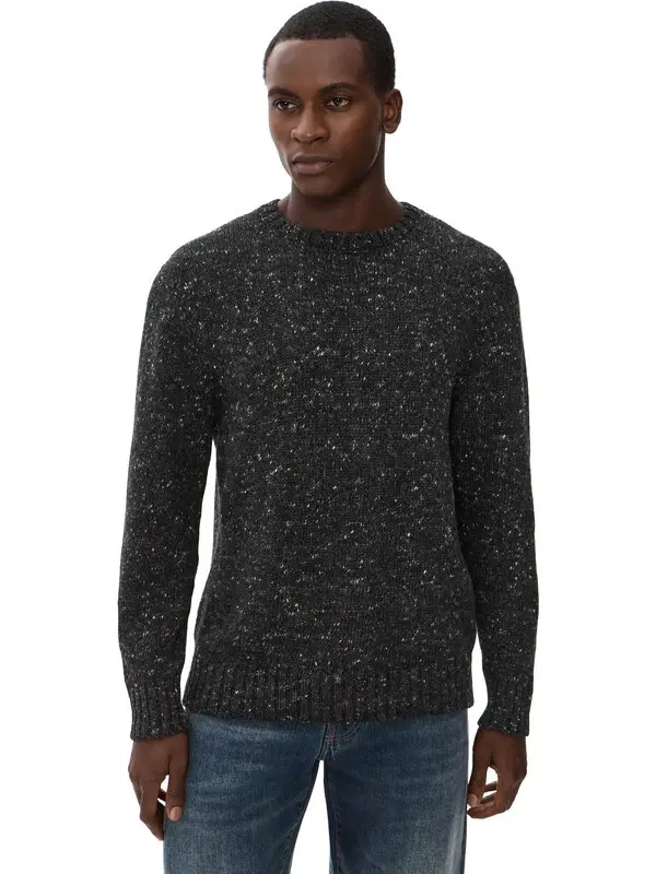 KNICKERBOCKER Moor Alpaca And Merino Tweed Sweater - Iron