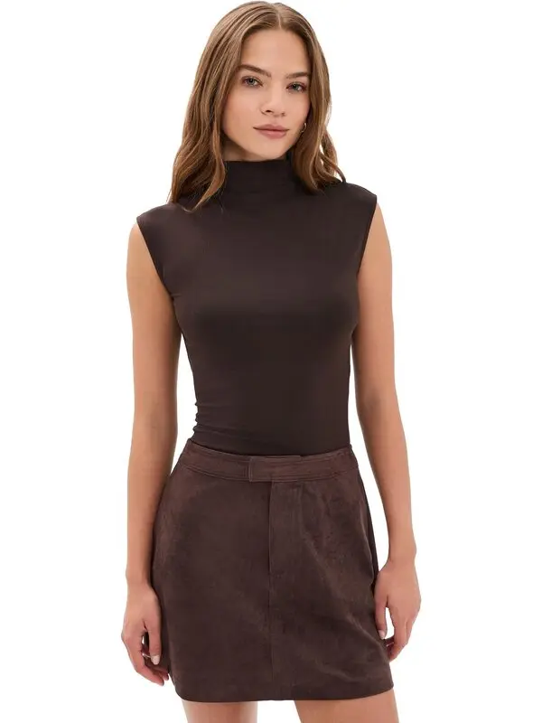 Sold Out NYC The Mock Neck Top - Chocolate
