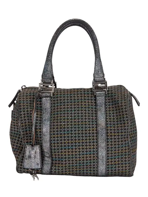 Fendi Bauletto Boston Bag In Grey - Gray