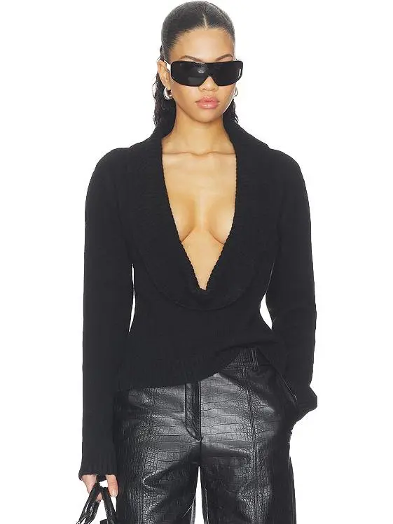 Superdown Itzel Cowl Neck Sweater - Black