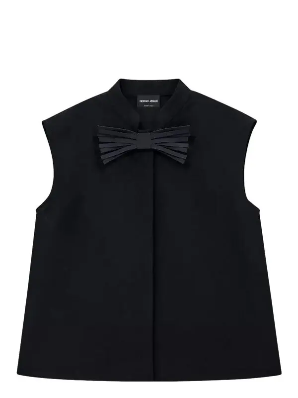Giorgio Armani Bow-detail Sleeveless Blouse - Black