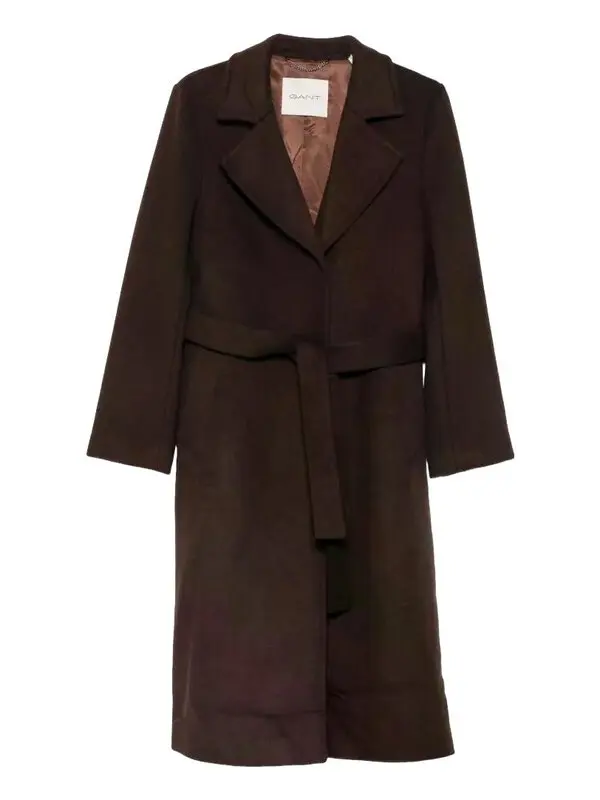 Gant Belted Notched-lapel Coat - Brown