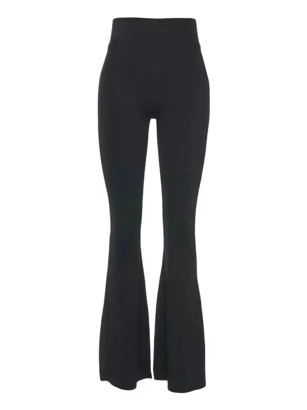 THOM KROM Ribbed-waist Flared Trousers - Black