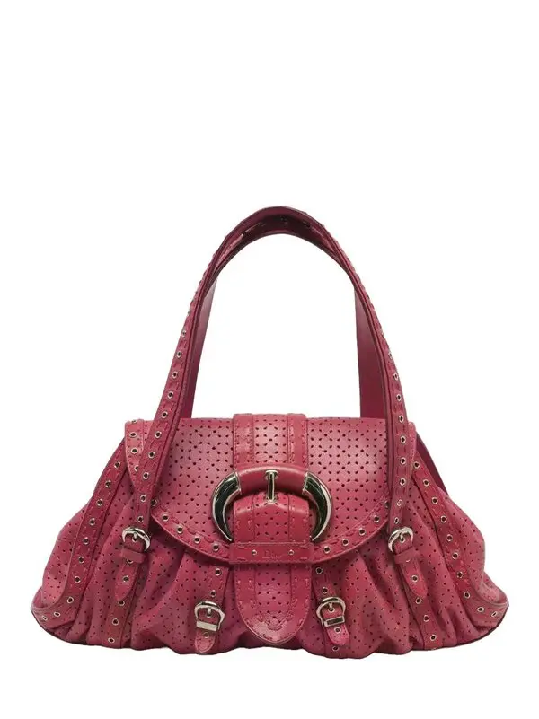 Dior 2009 Eyelet-details Leather Tote Bag - Pink