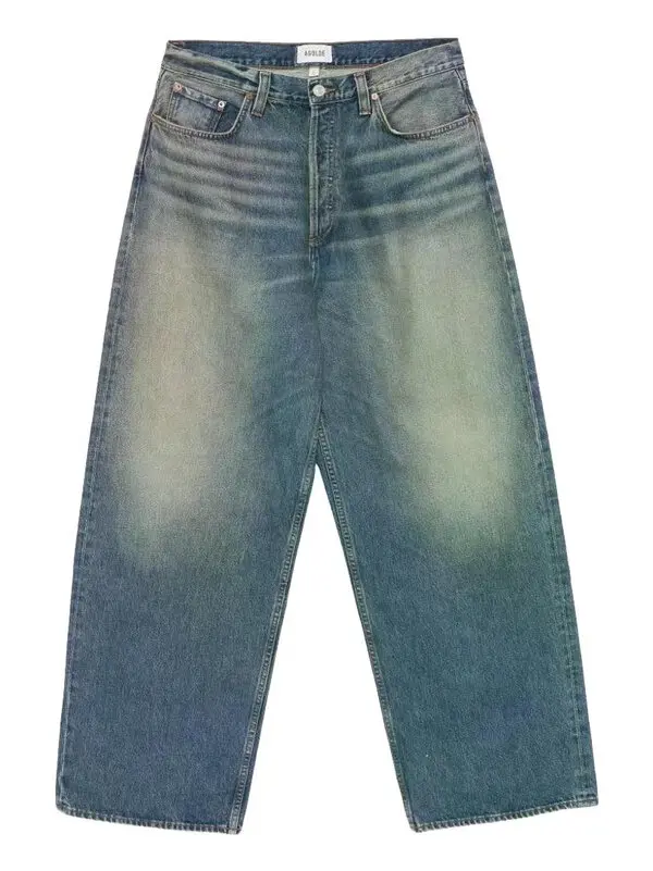 AGOLDE Bagley Faded-effect Whiskered Jeans - Blue
