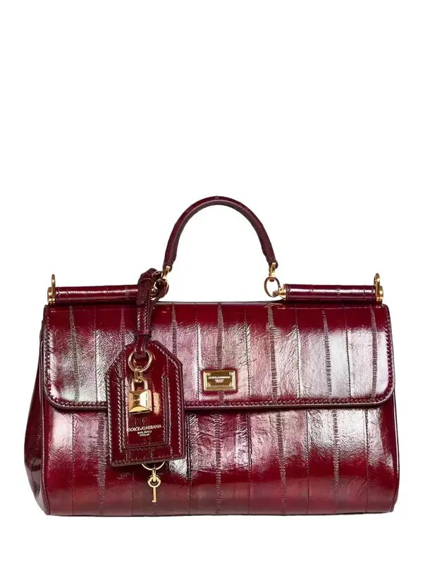 Dolce & Gabbana My Sicily Eel Leather Tote Bag - Red