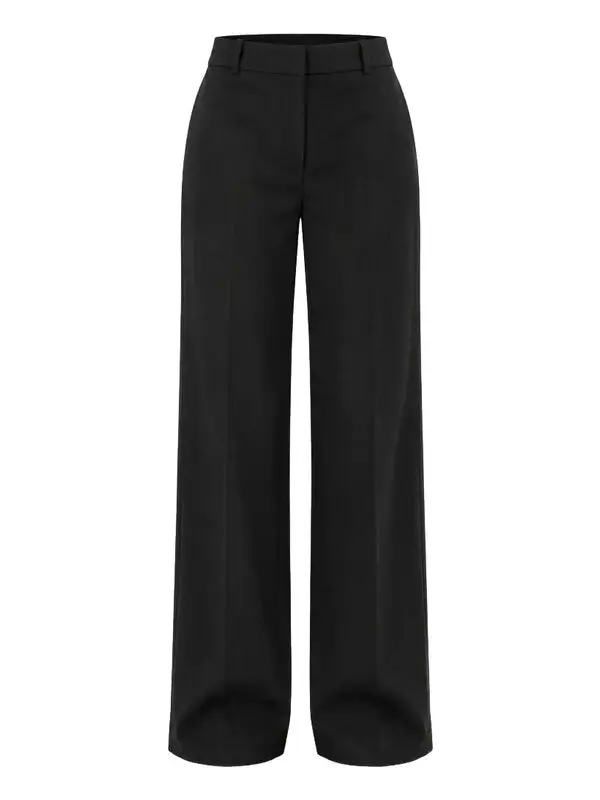 KAOS Pressed-crease Wide-leg Trousers - Black