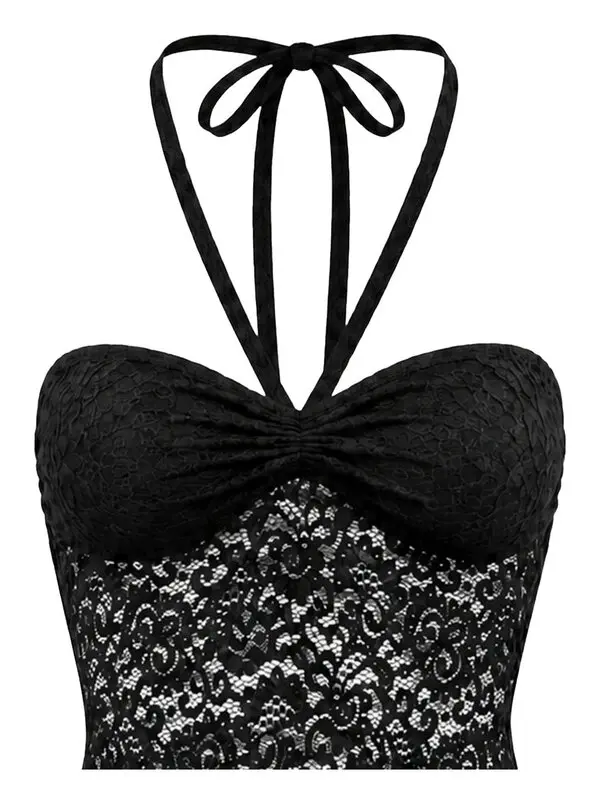 MARKGONG Lace Halterneck Bodysuit - Black