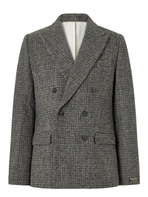 A KIND OF GUISE Double-breasted Virgin Wool-tweed Blazer - Gray