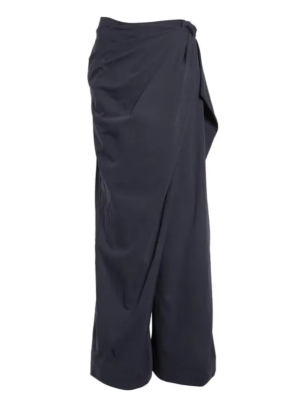 JW Anderson Fold Over Twist Wide Leg Trousers - Navy