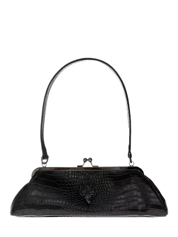 Kurt Geiger Kensington Croc-effect Leather Shoulder Bag - Black