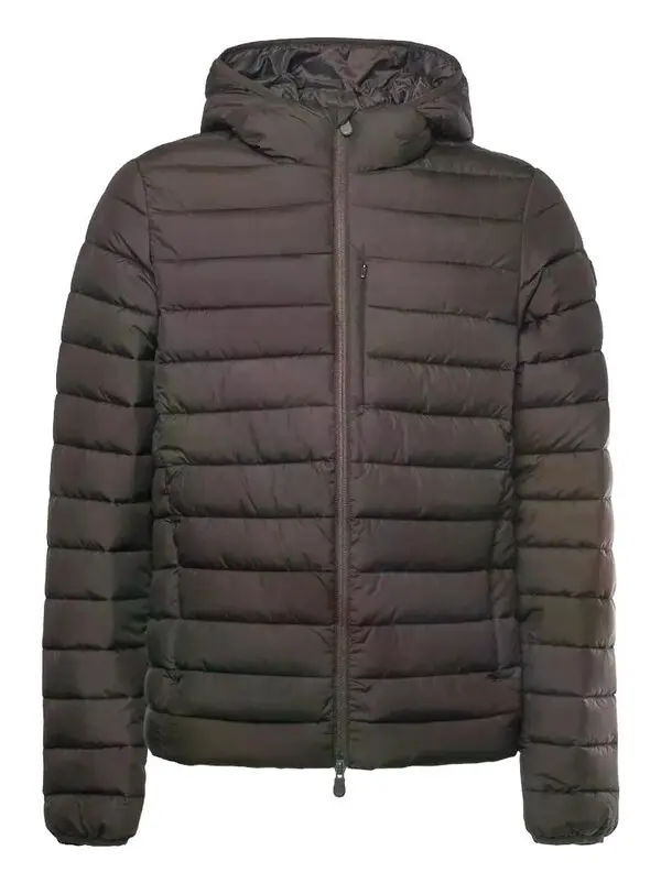 SAVE THE DUCK Quilted Hooded Jacket - Brown