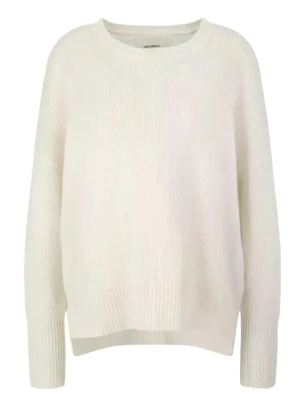 LISA YANG Mila Crew-neck Drop-shoulder Sweater - Neutrals