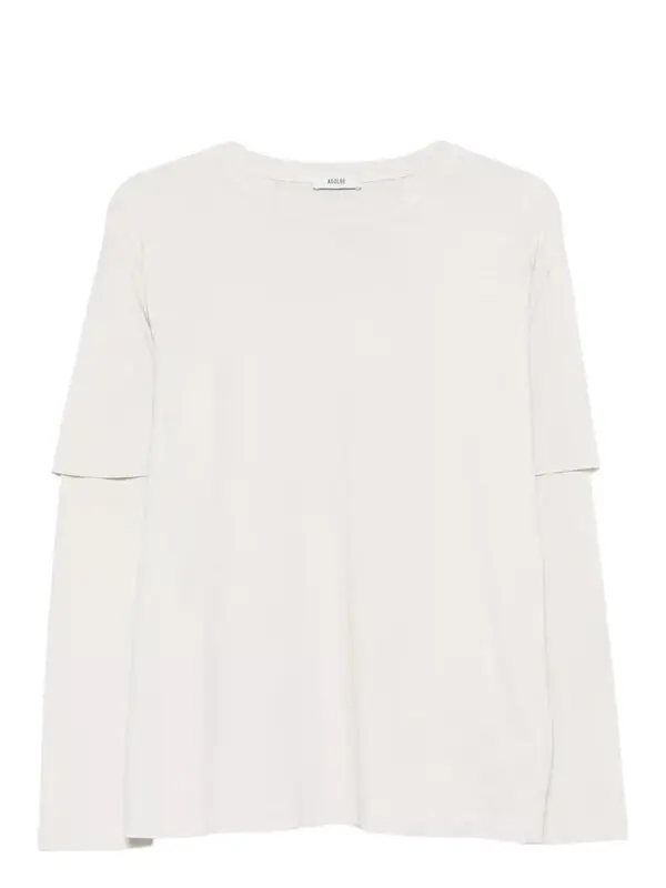 AGOLDE Lois Layered-sleeve T-shirt - Neutrals