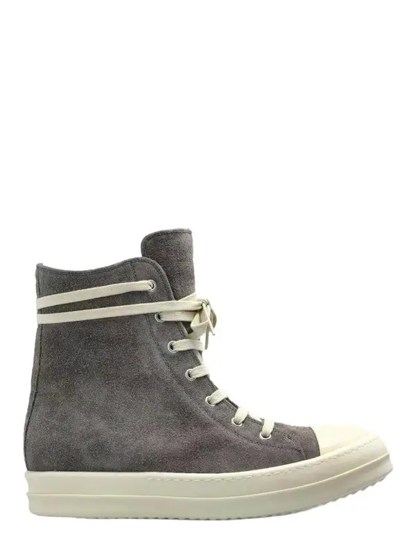 Rick Owens Round-toe High-top Sneakers - Grey