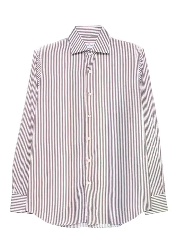 ALESSANDRO GHERARDI Striped Cotton Shirt - Brown