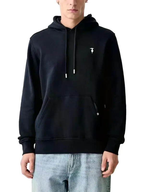 TRUSSARDI Embroidered-logo Drawstring Hoodie - Blue