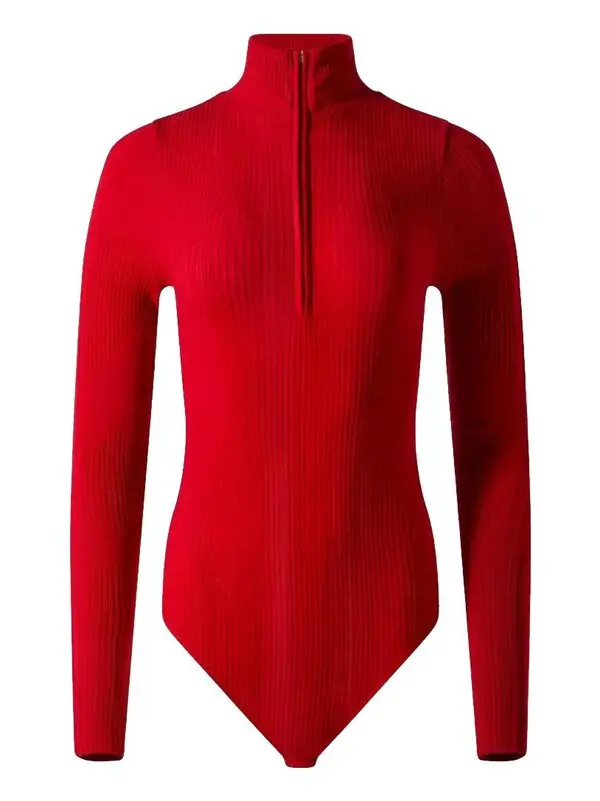Perfect Moment Wool-blend Base-layer Bodysuit - Red
