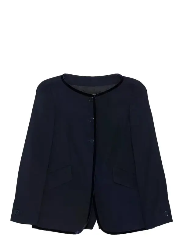 ROMEO GIGLI 1990s Velvet-trim Jacket - Blue