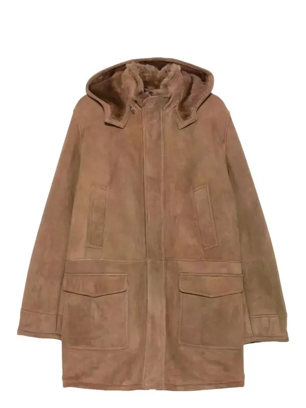 ARMA Levy Hooded Suede Jacket - Brown