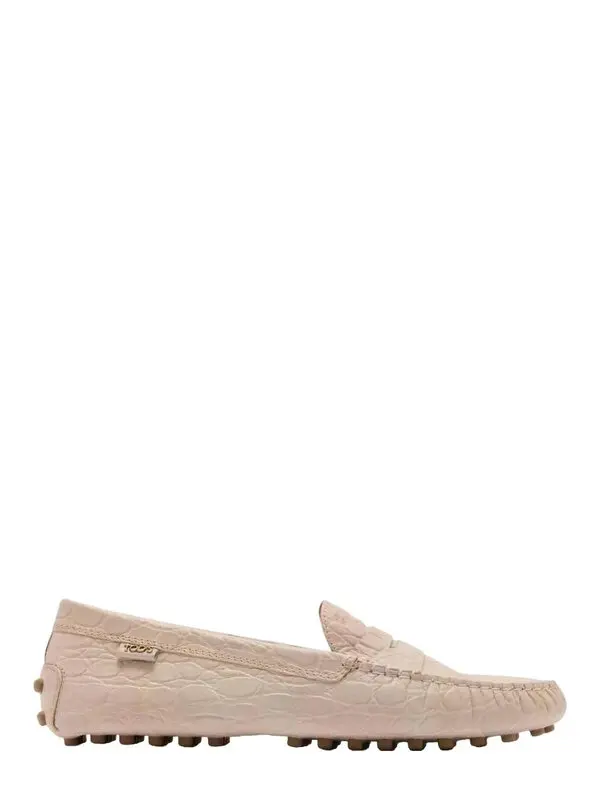 TOD'S Gommino Croc-effect Loafers - Neutrals