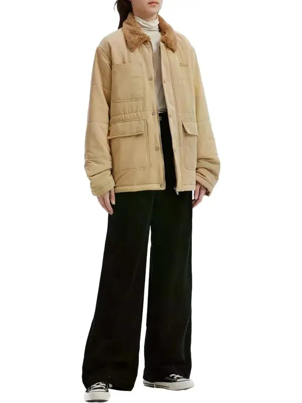 CHOCOOLATE Quilted Faux-fur Collar Jacket - Neutrals