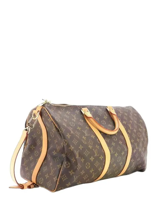 LOUIS VUITTON Keepall Bandouliere Bag Monogram Canvas 50 Travel Bag - Brown