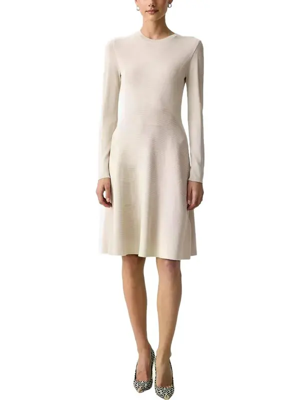 Armani Exchange Fine-knit Long-sleeve Midi Dress - Neutrals