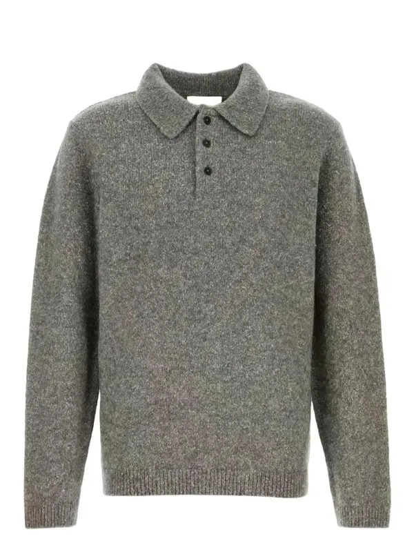 Closed Knit Polo Shirt - Grey