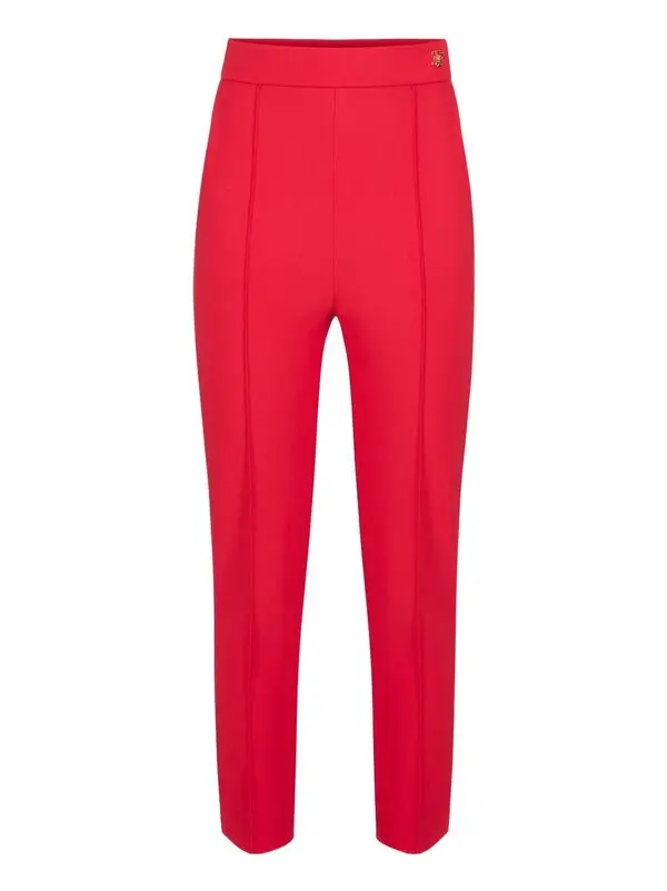 Elisabetta Franchi Technical Fabric Trousers - Red
