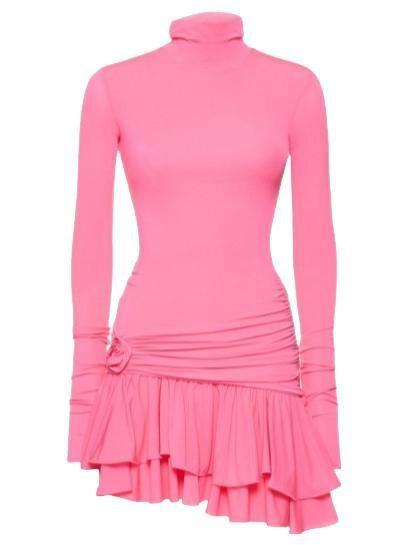 Blumarine Plain Jersey High-neck Dress - Pink