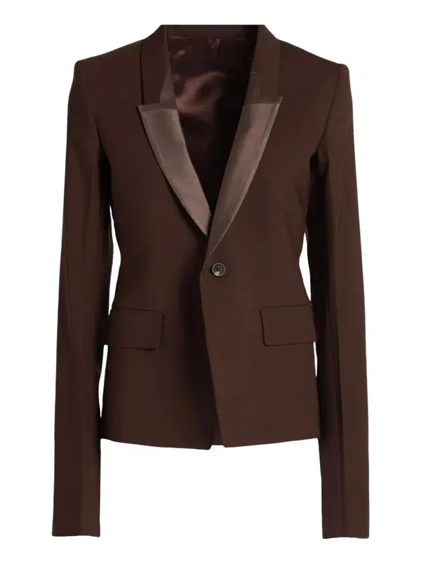 Rick Owens Simple Single- Blazer - Brown