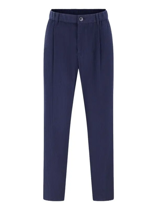 Herno Pleated Corduroy Pants - Blue