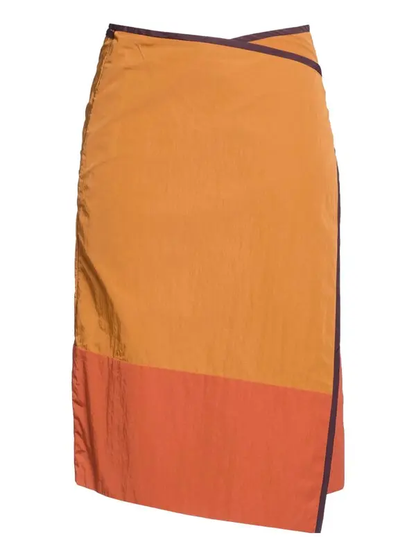 Saint Laurent Colorful Tie Midi Skirt - Brown