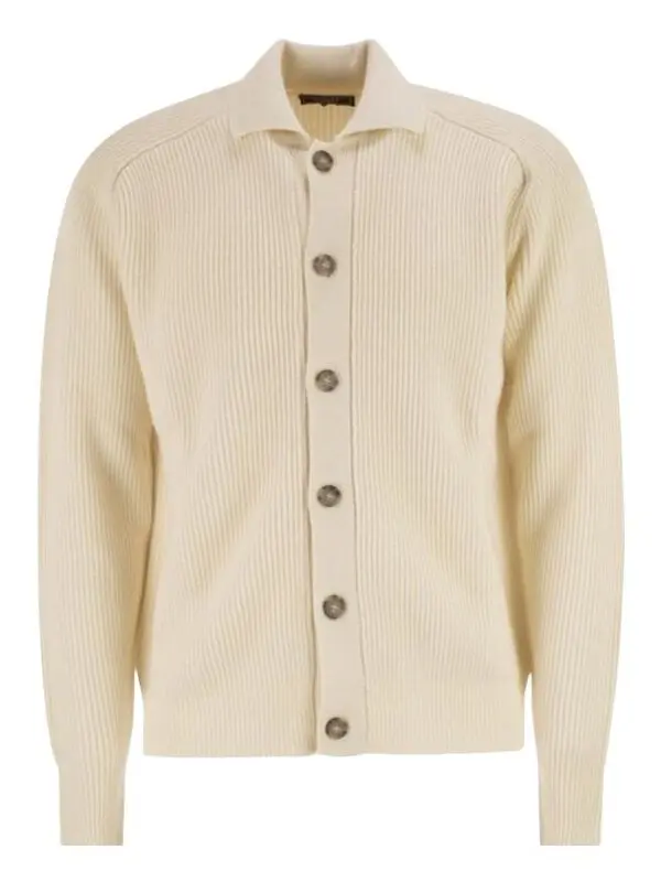 Peserico Button-front Long-sleeve Knit Top - Cream