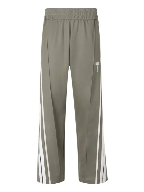 Palm Angels Straight-leg Track Pants With Side Stripes - Gray