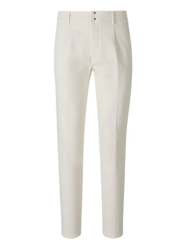 Incotex Pleated Straight-leg Trousers - Ivory White