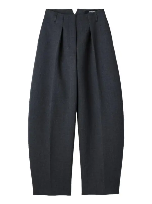 Jacquemus Pleated Wide-leg Pants - Dark Grey