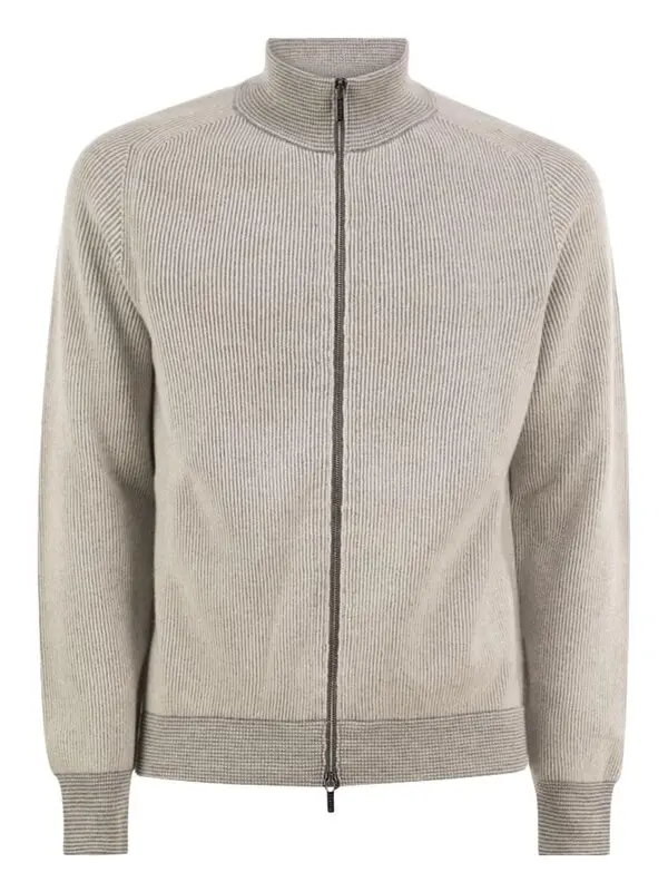 Peserico Zip-up Knit Jacket - Light Grey