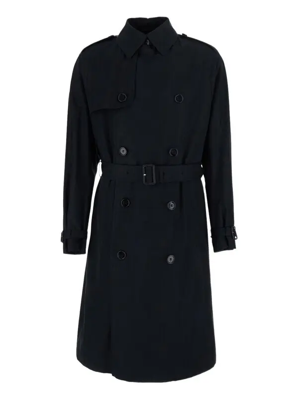 Hugo Boss Belted Double-breasted Coat - Black