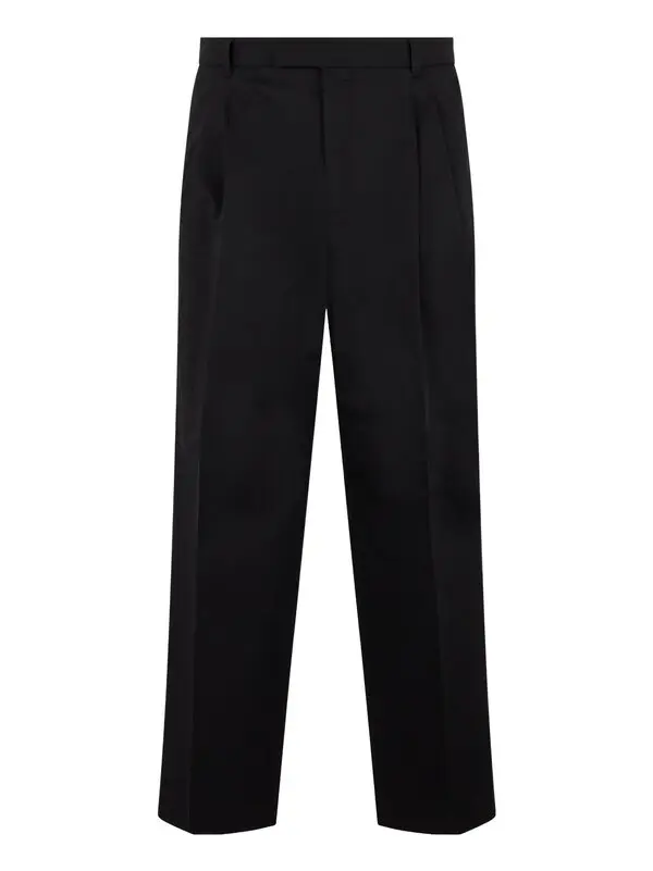 Hugo Boss Pleated Straight-leg Pants - Black