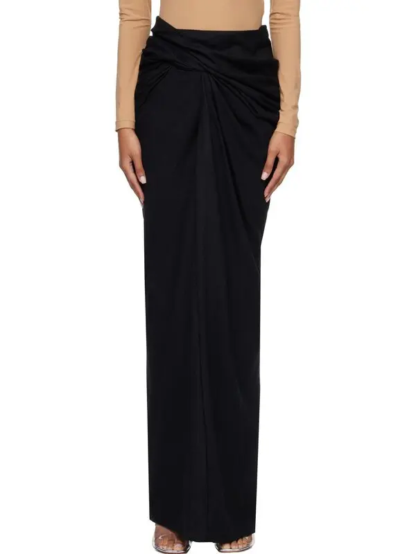 ENTIRE STUDIOS Interlock Twist-detail Draped Maxi Skirt - Black