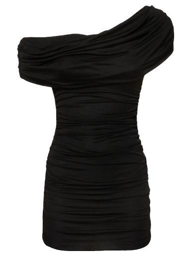 Blumarine Draped Jersey Sablé Dress - Black