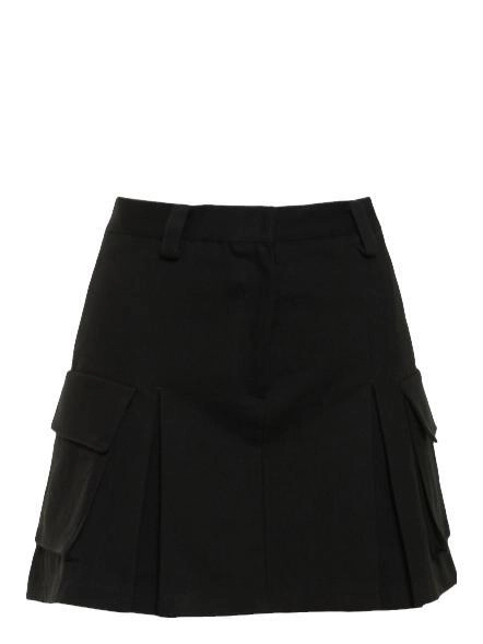 THE FRANKIE SHOP Audrey Pleated Cotton Cargo Mini Skirt - Black