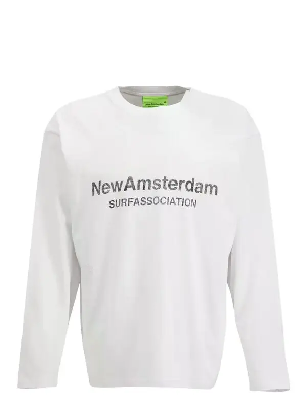 NEW AMSTERDAM SURF ASSOCIATION Logo-print Long-sleeve Top - White