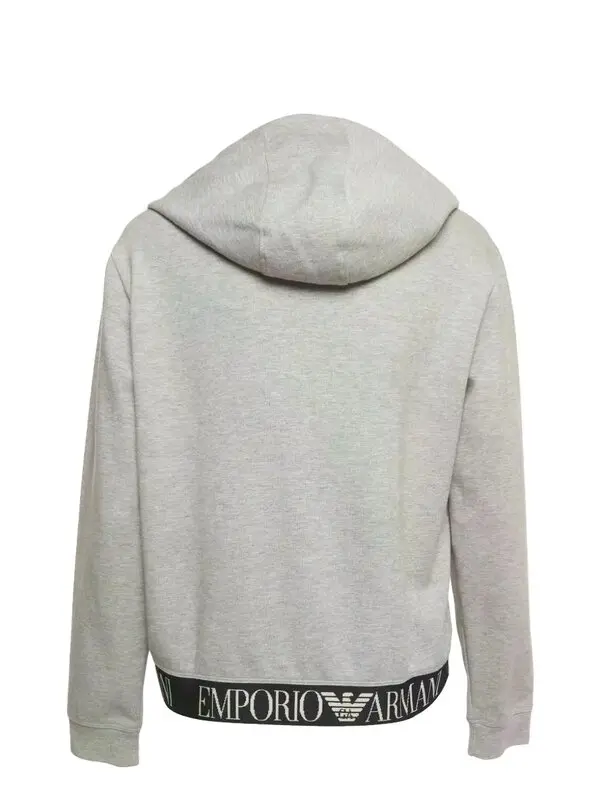 Emporio Armani Logo Tape Zip-up Hoodie - Grey