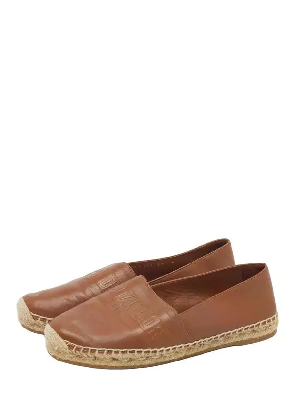 Dior Granville Leather Espadrille Flats - Brown
