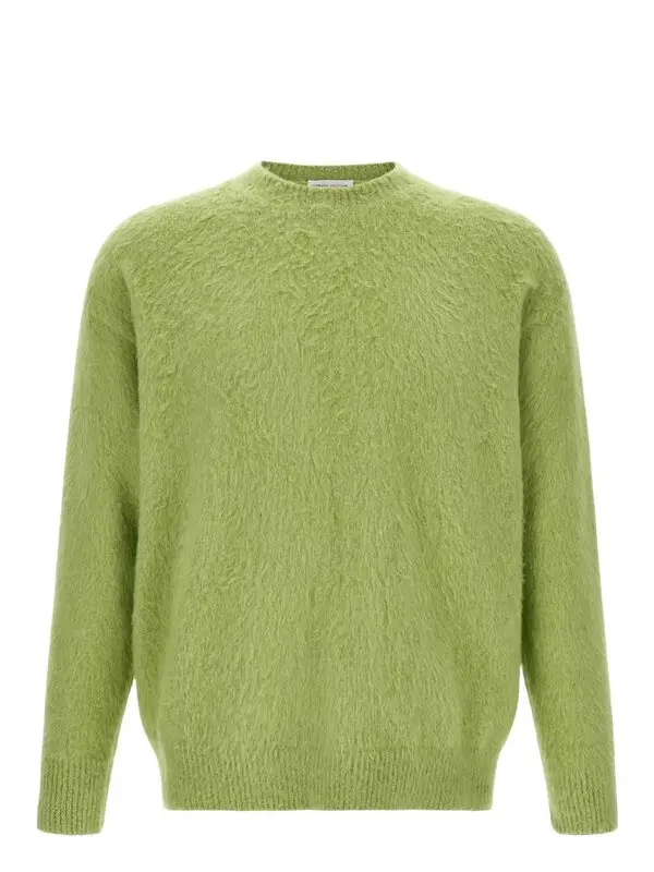 ROBERTO COLLINA Crew Neck Fluffy Knit Sweater - Green