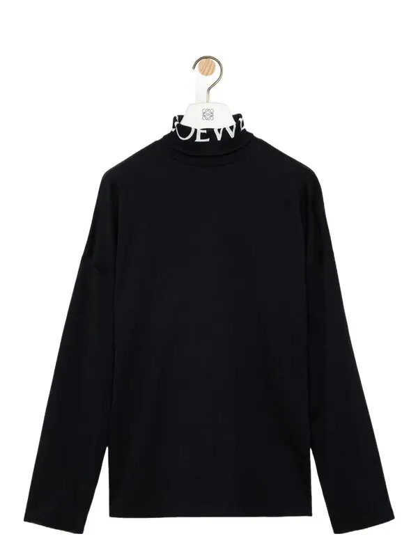 Loewe Logo-print Roll-neck Top - Black