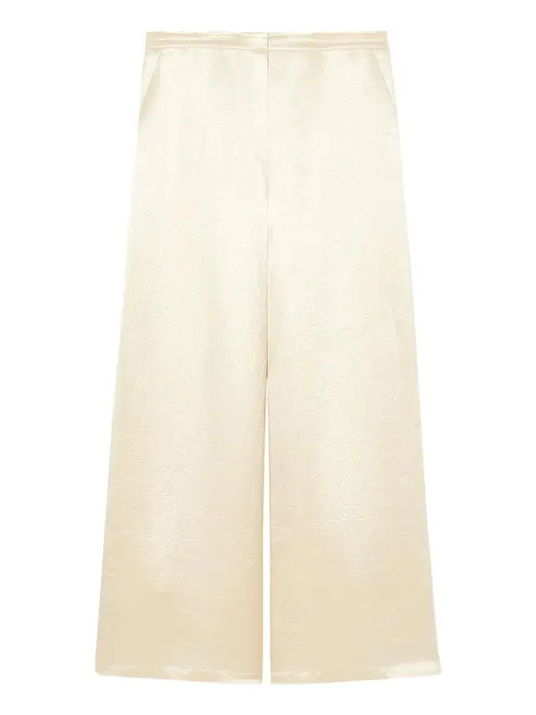 Marina Rinaldi Linen Straight Trousers - Clear